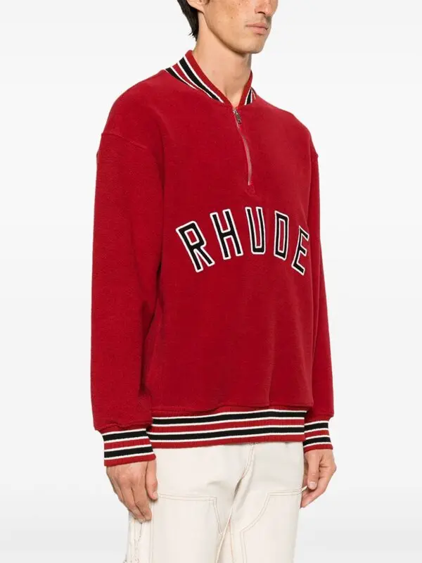 Rhude Varsity Half-zip Sweatshirt - Red