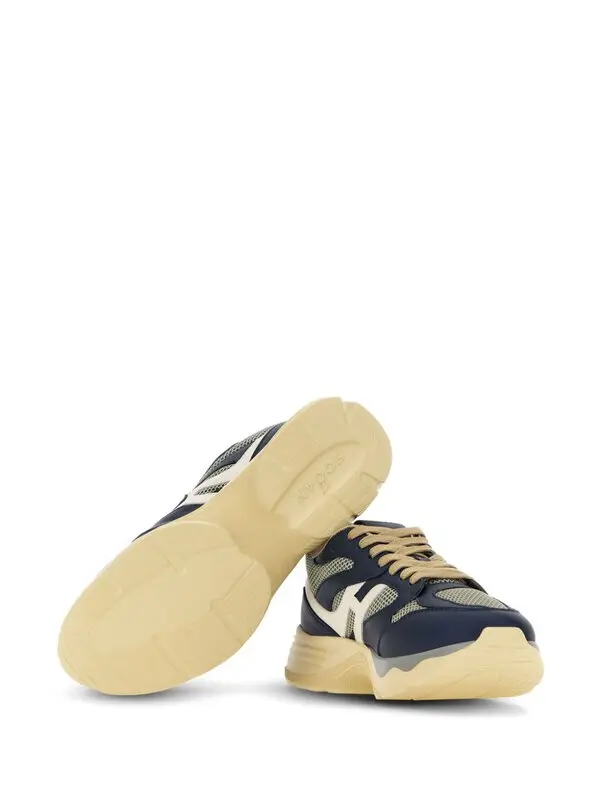 Hogan Panelled Leather Sneakers - Blue
