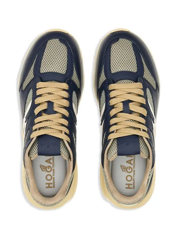 Hogan Panelled Leather Sneakers - Blue