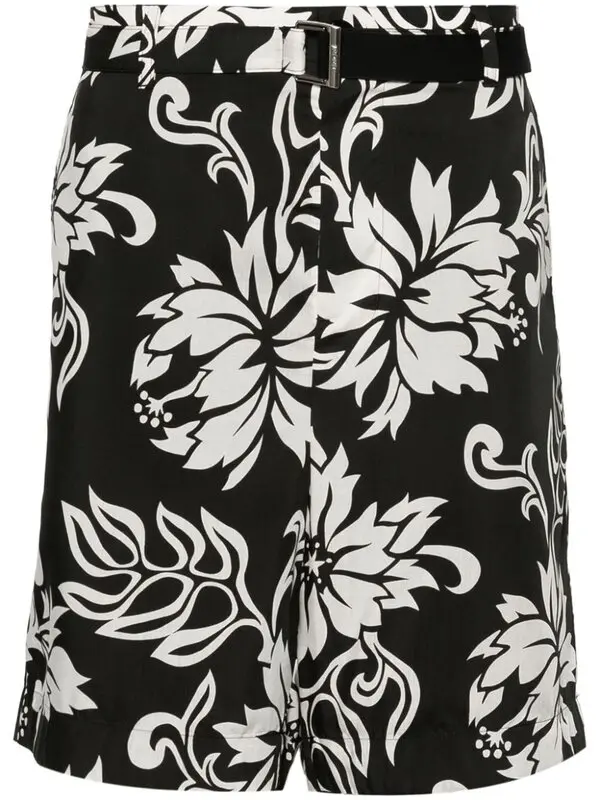 Sacai Floral-print Poplin Shorts
