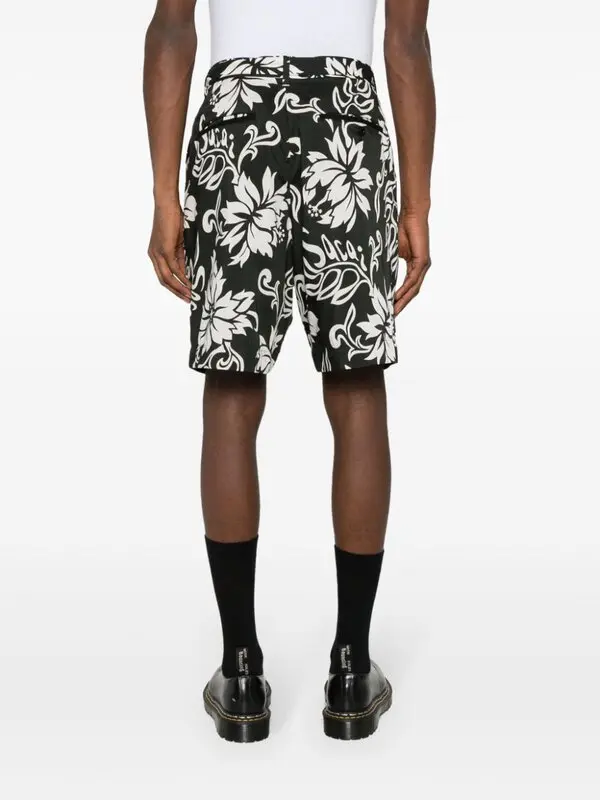 Sacai Floral-print Poplin Shorts