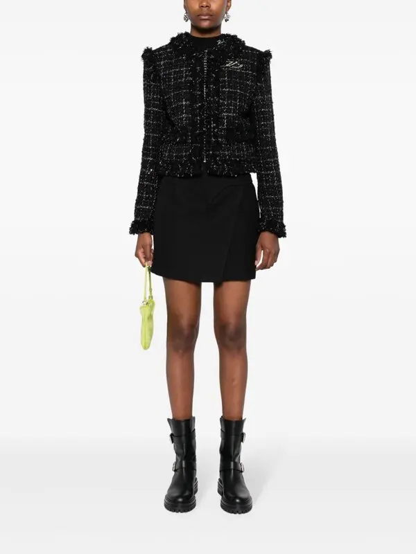 Karl Lagerfeld Logo-plaque Tweed Jacket