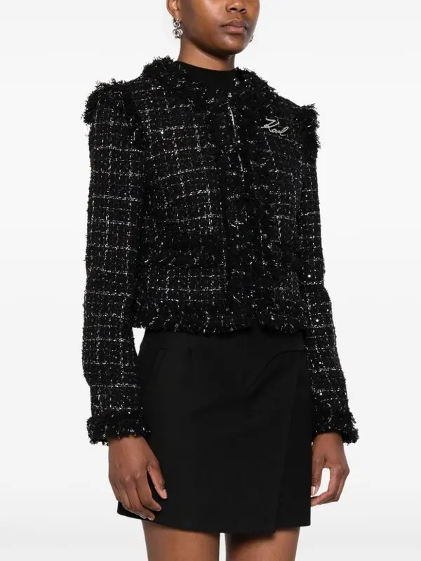 Karl Lagerfeld Logo-plaque Tweed Jacket