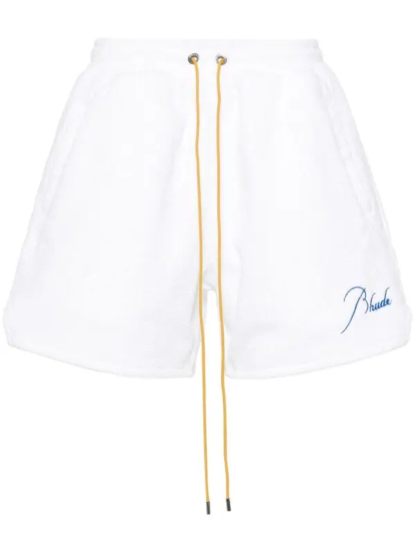 Rhude Logo-embroidered Towelling Shorts