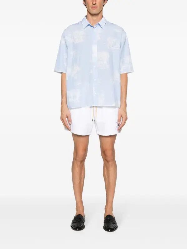 Rhude Logo-embroidered Towelling Shorts