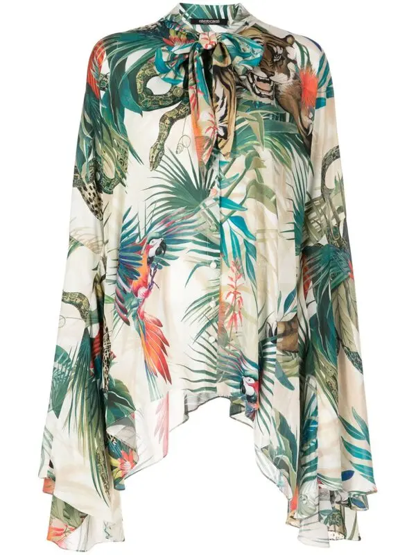 Roberto Cavalli Jungle Print Blouse
