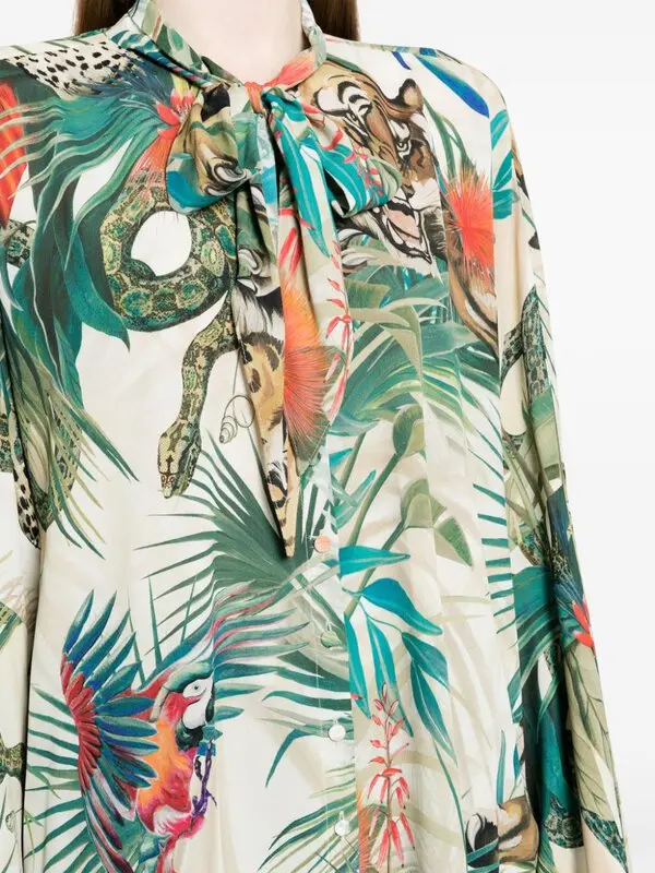 Roberto Cavalli Jungle Print Blouse