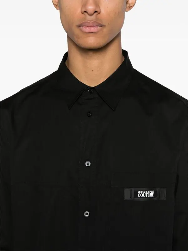 Versace Logo-patch Cotton Shirt