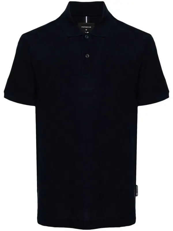 BOSS Checkerboard-knit Polo Shirt - Blue