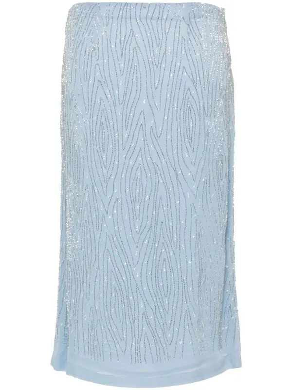 P.a.r.o.s.h Bead-embellished Chiffon Knee-length Skirt
