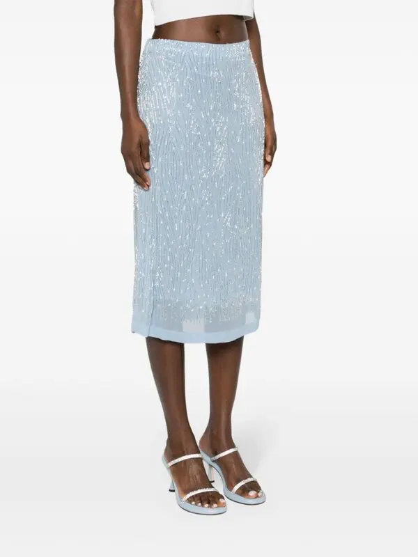 P.a.r.o.s.h Bead-embellished Chiffon Knee-length Skirt