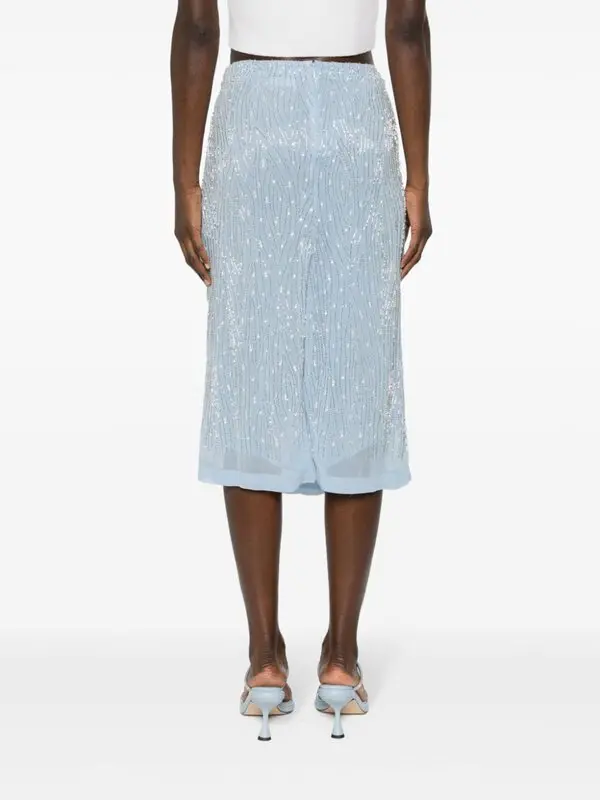 P.a.r.o.s.h Bead-embellished Chiffon Knee-length Skirt