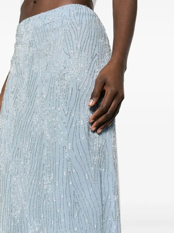 P.a.r.o.s.h Bead-embellished Chiffon Knee-length Skirt
