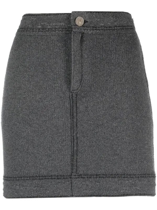 BARRIE Contrast-stitch Mini Skirt - Grey