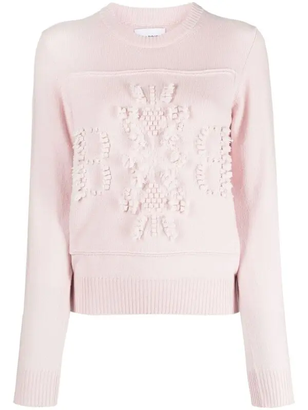 BARRIE Logo-embroidered Cashmere Jumper - Pink