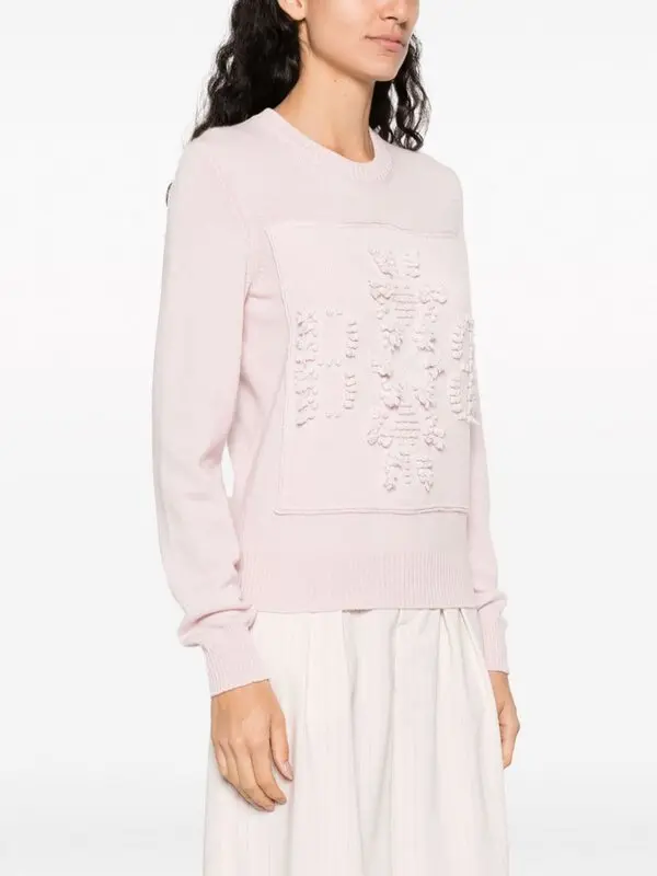 BARRIE Logo-embroidered Cashmere Jumper - Pink