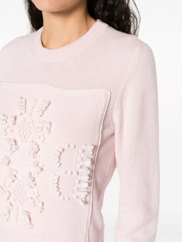 BARRIE Logo-embroidered Cashmere Jumper - Pink