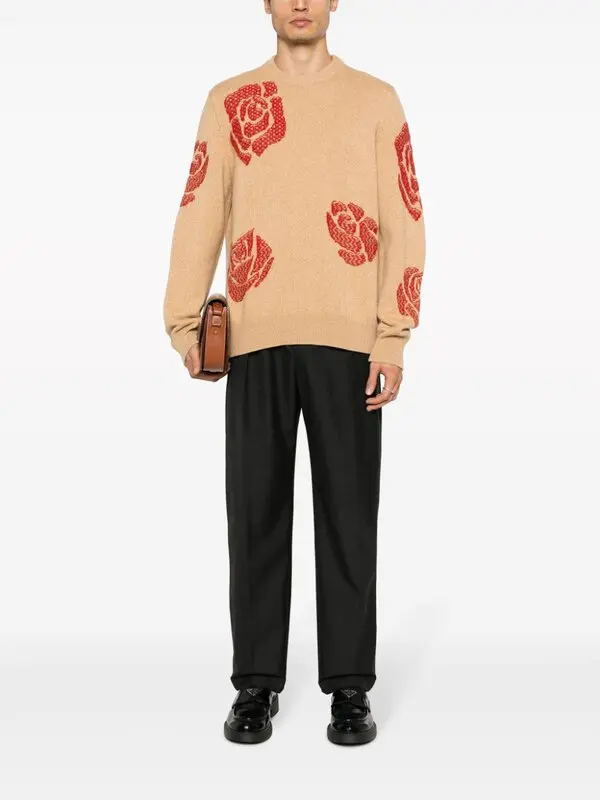 BARRIE Rose-motif Cashmere Jumper