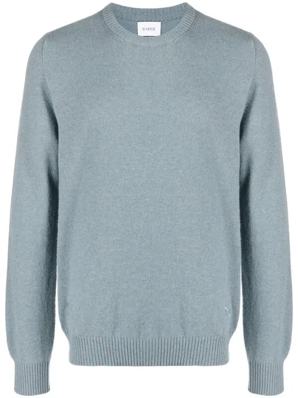 BARRIE B Label Cashmere Jumper - Blue