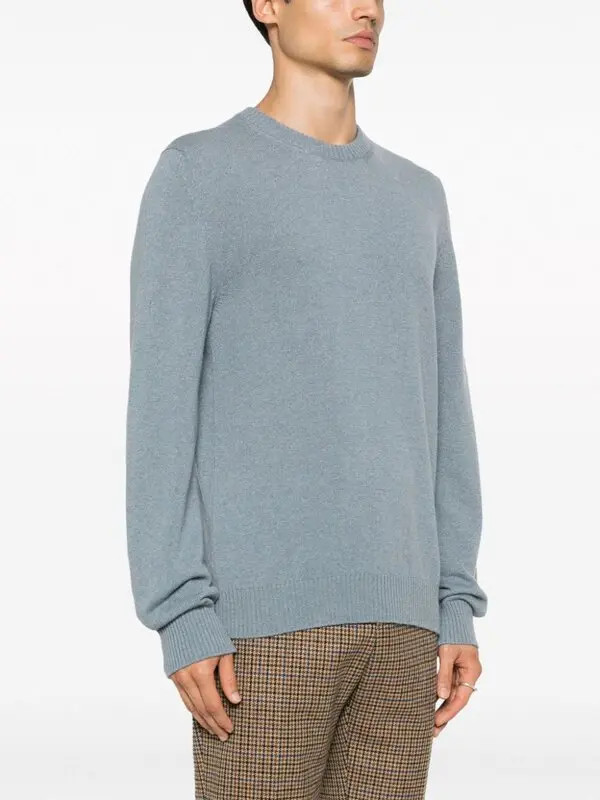 BARRIE B Label Cashmere Jumper - Blue