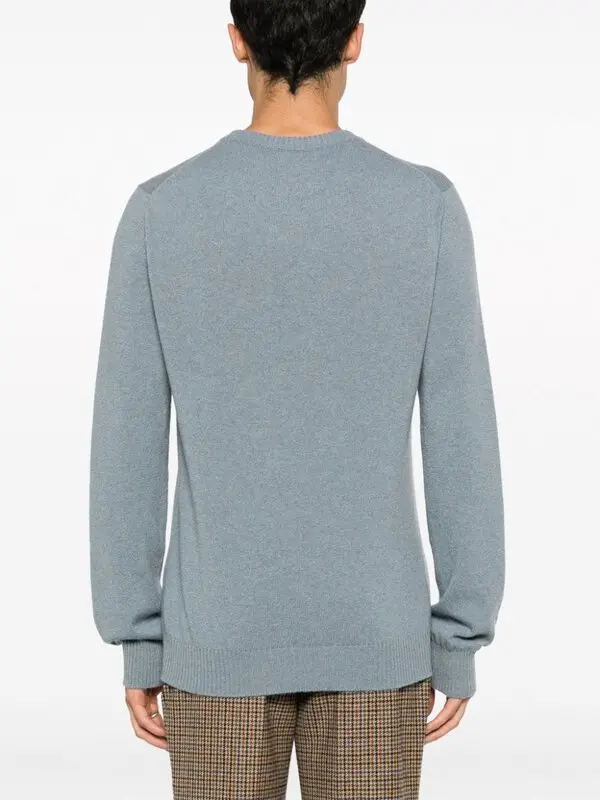 BARRIE B Label Cashmere Jumper - Blue