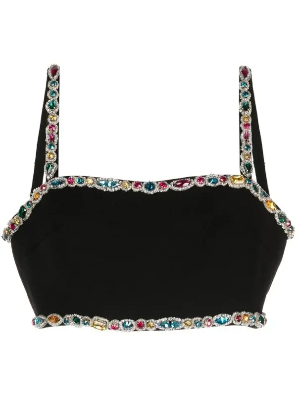 Zuhair Murad Crystal-embellished Cady Bra Top - Black