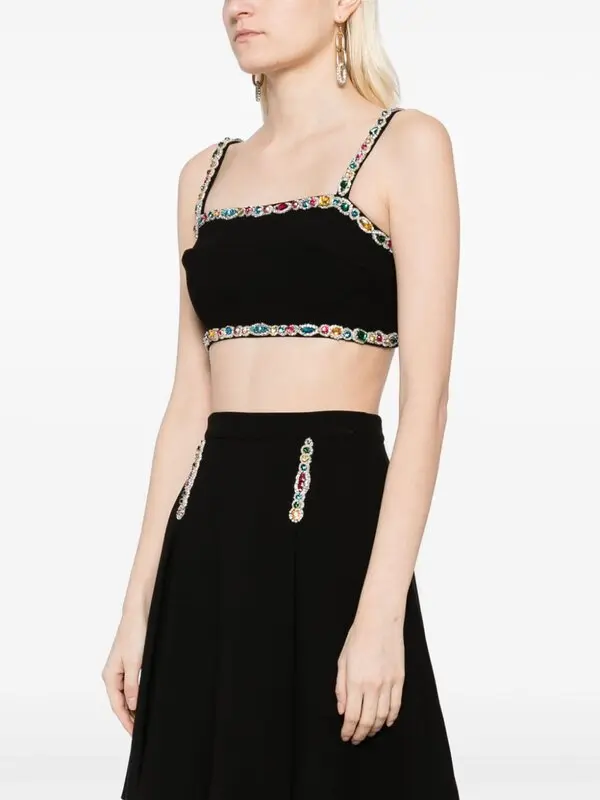 Zuhair Murad Crystal-embellished Cady Bra Top