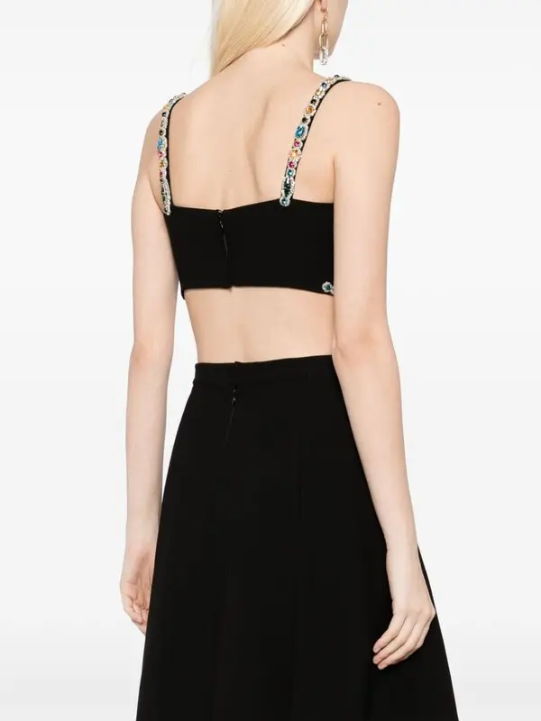 Zuhair Murad Crystal-embellished Cady Bra Top