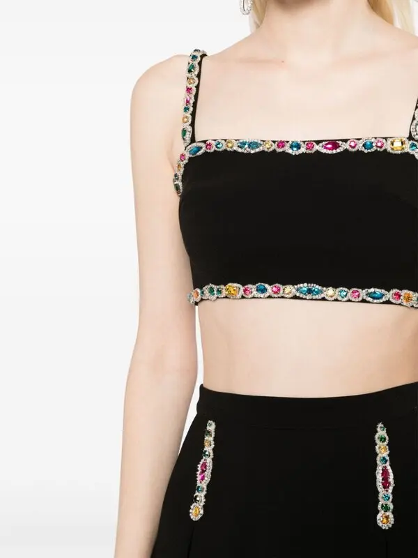 Zuhair Murad Crystal-embellished Cady Bra Top