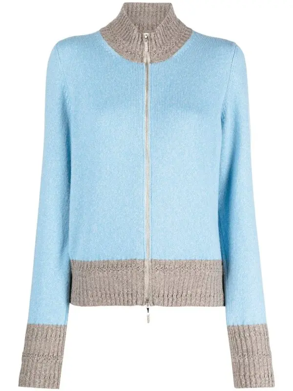 BARRIE Two-tone Cashmere Cardigan