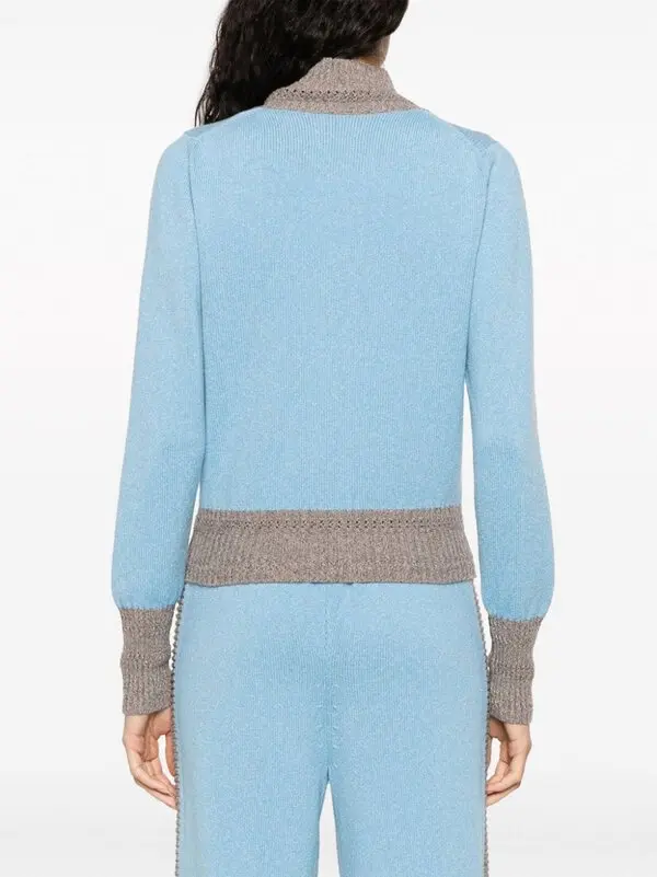 BARRIE Two-tone Cashmere Cardigan