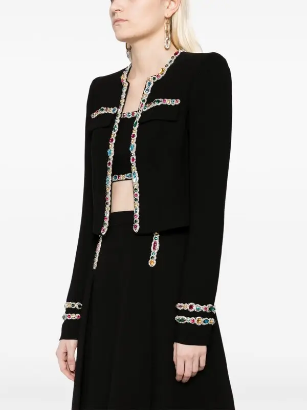 Zuhair Murad Crystal-embellished Cady Cropped Jacket