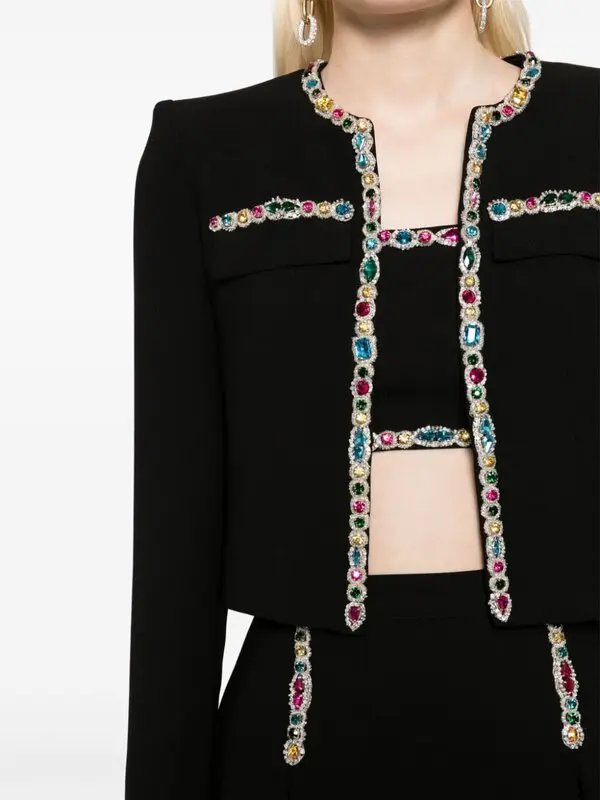 Zuhair Murad Crystal-embellished Cady Cropped Jacket
