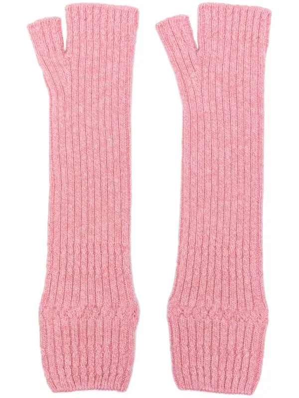 BARRIE Cashmere Fingerless Gloves - Pink