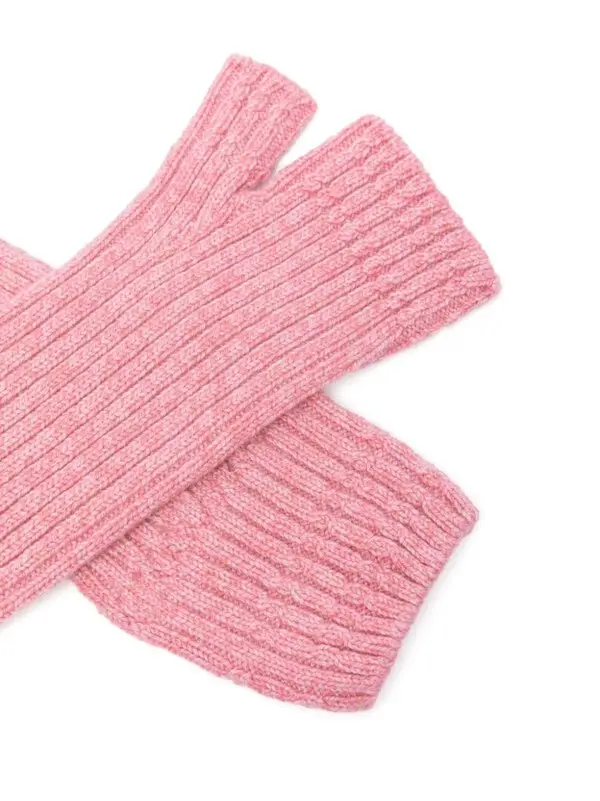BARRIE Cashmere Fingerless Gloves - Pink