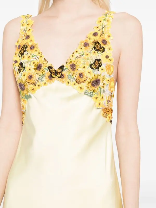 MARY KATRANTZOU Beaded Stretch-silk Slip Dress