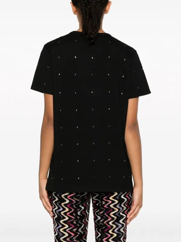 BARRIE Logo-embroidered Embellished T-shirt - Black