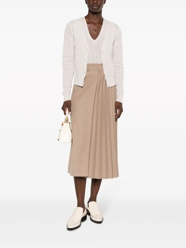 BARRIE V-neck Cashmere Top - Neutrals