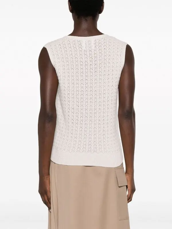 BARRIE V-neck Cashmere Top - Neutrals