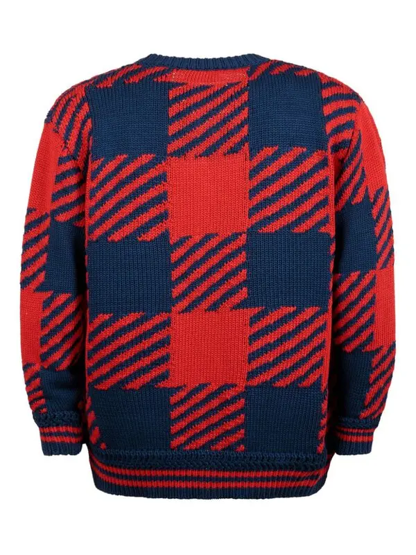 Bally Checked V-neck Cotton Jumper