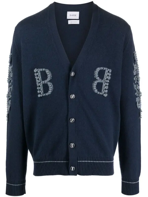BARRIE 3d-knit Cashmere Cardigan - Blue