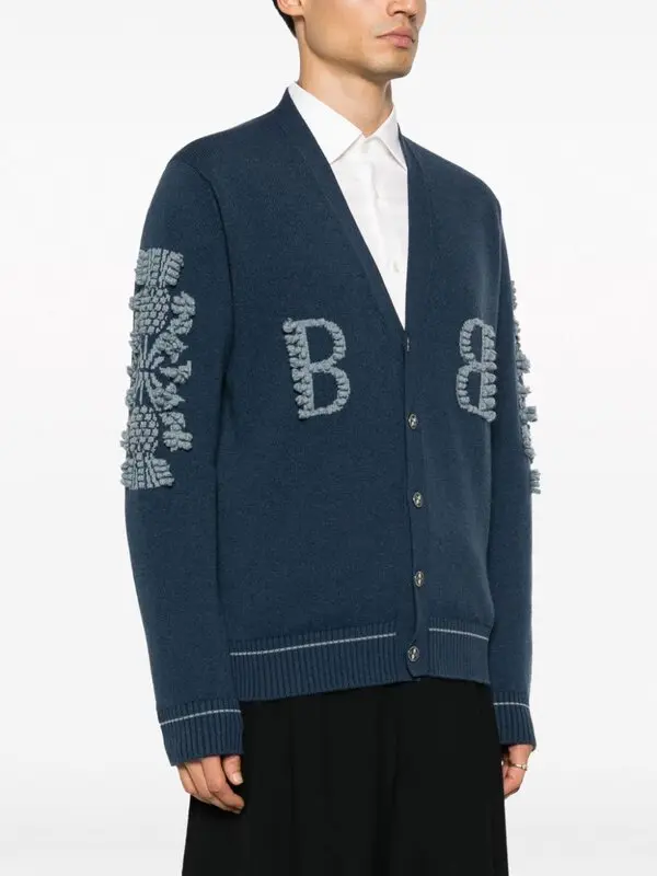 BARRIE 3d-knit Cashmere Cardigan - Blue