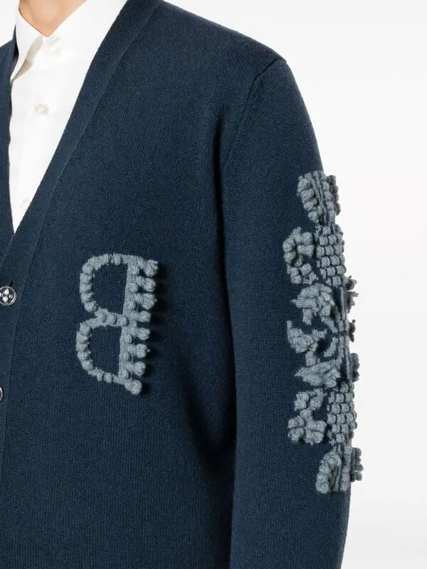 BARRIE 3d-knit Cashmere Cardigan - Blue
