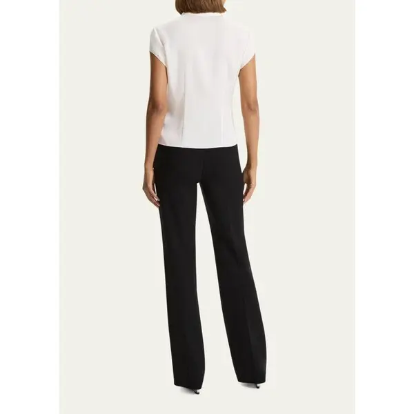 Theory Cap-sleeve Silk Georgette Blouse - Black - 00