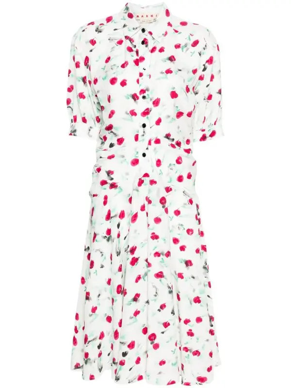 Marni Reverie-print Crepe Midi Dress