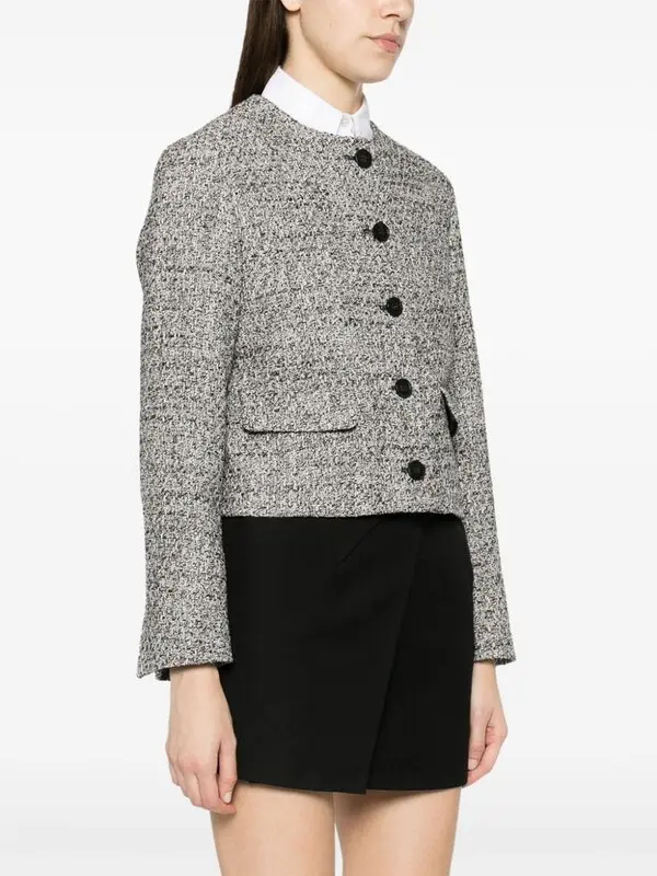 GOLDEN GOOSE Bouclé Cropped Jacket - Black