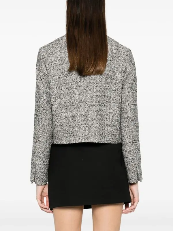 GOLDEN GOOSE Bouclé Cropped Jacket - Black