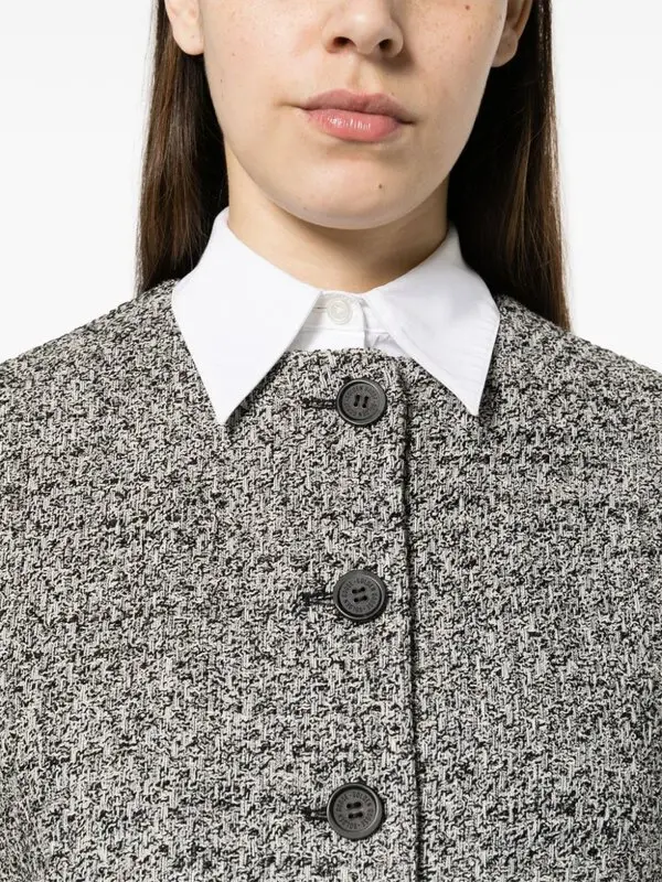 GOLDEN GOOSE Bouclé Cropped Jacket - Black