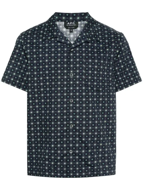 A.p.c. Lloyd Geometric-print Cotton Shirt
