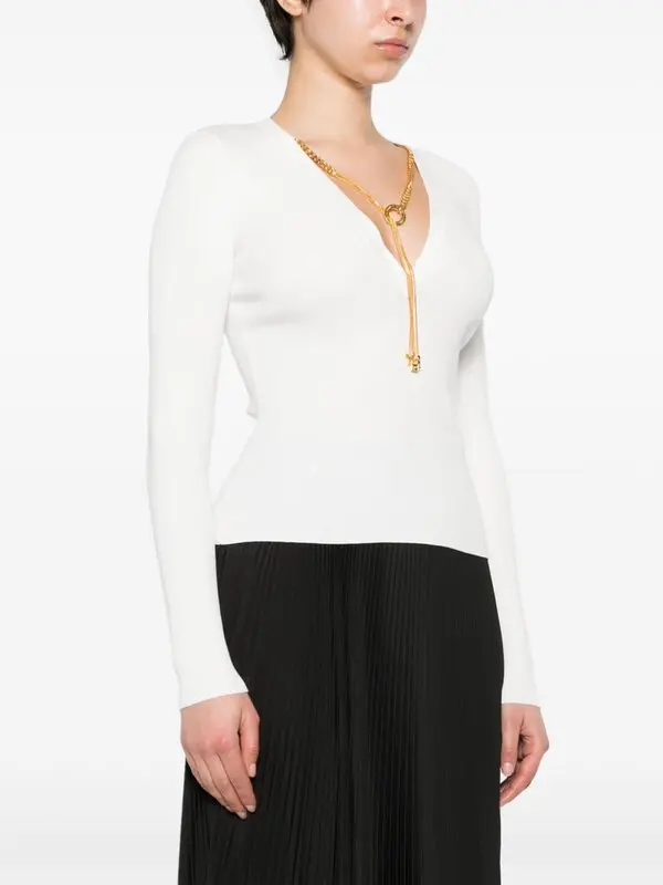 Elisabetta Franchi Ribbed Jumper With Detachable Necklace